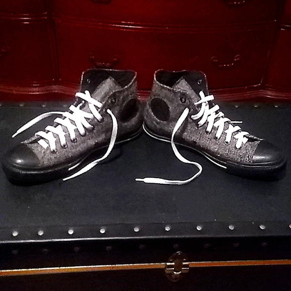 Converse | Shoes | Converse Tweed Hi Tops Mens 9 Womens 1 Black And ...